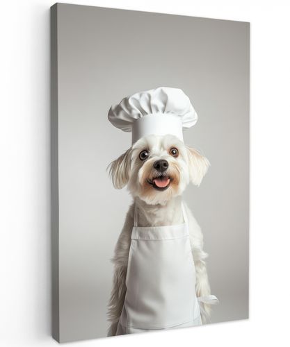 Hond - Wit - Kok Buiten canvas | Uv-en weerbestendig | Bestel nu ...